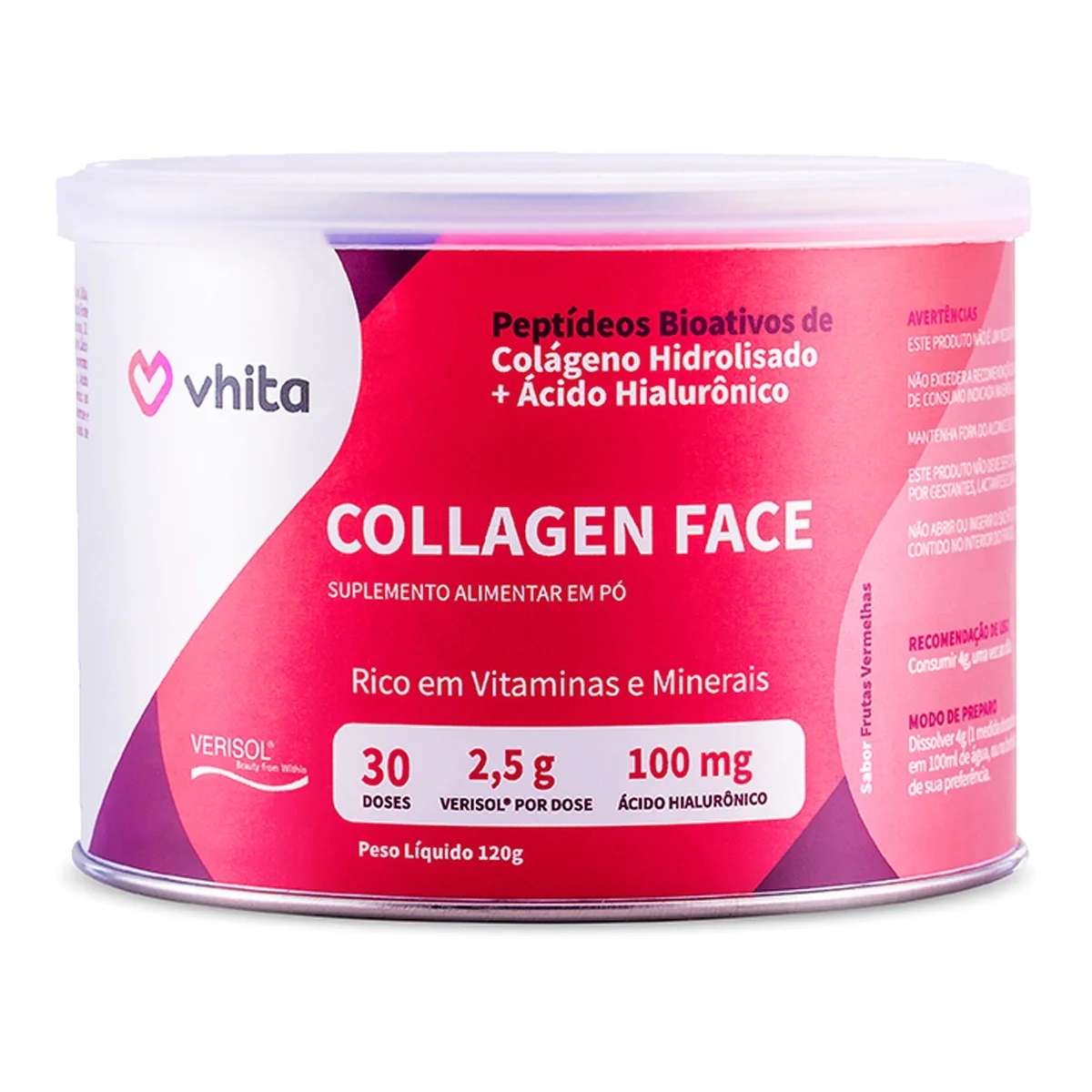 COLLAGEN FACE - COLáGENO HIDROLISADO VERISOL, áCIDO HIALURôNICO E ...