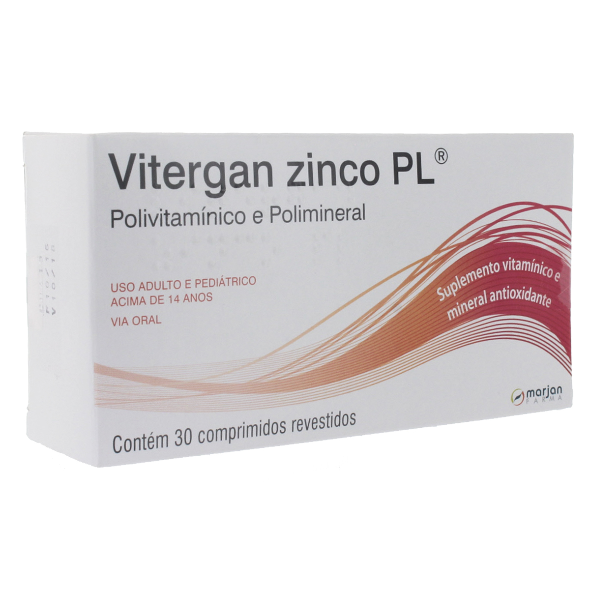 Vitergan Zinco PL 30 Comprimidos Marjan | Drogasil