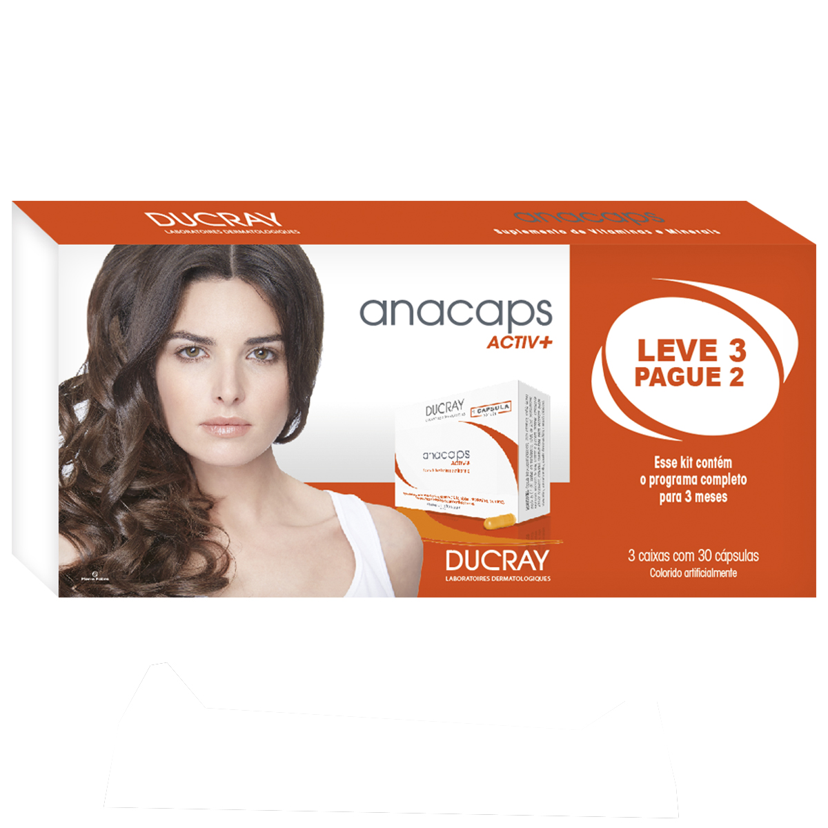 Anacaps Activ+ 90 Cápsulas Suplemento de Vitaminas e Minerais Ducray ...
