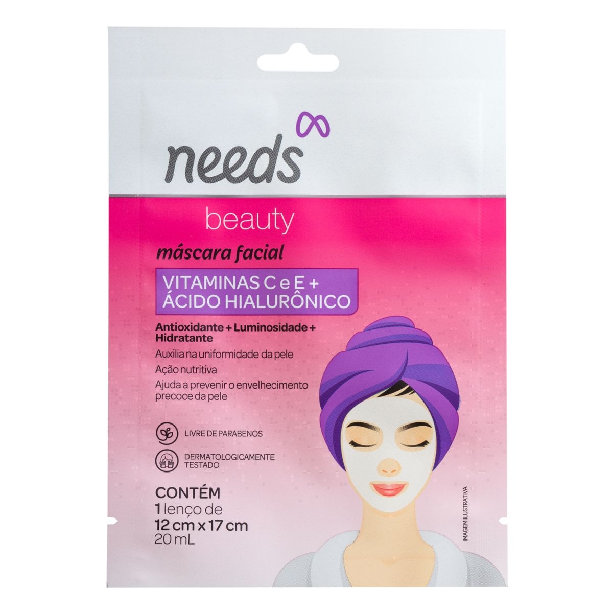 Máscara Facial Needs Beauty Vitaminas com ótimos preços online | Drogasil