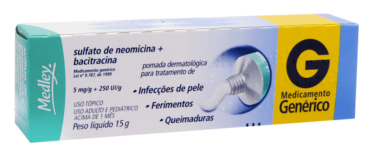 Sulfato de Neomicina + Bacitracina 15g Pomada Medley | Drogasil