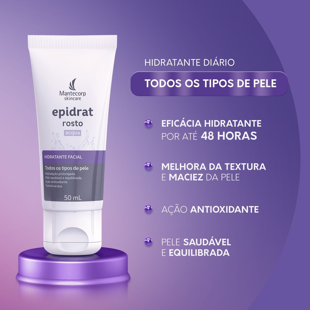 Hidratante Facial Epidrat Rosto Acqua 50ml em promoção | Drogasil