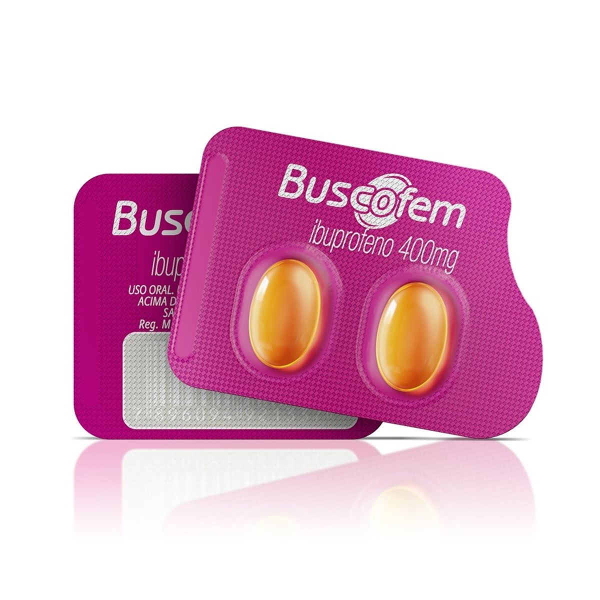 Buscofem 400mg com 2 cápsulas - composição, preço e mais | Drogasil