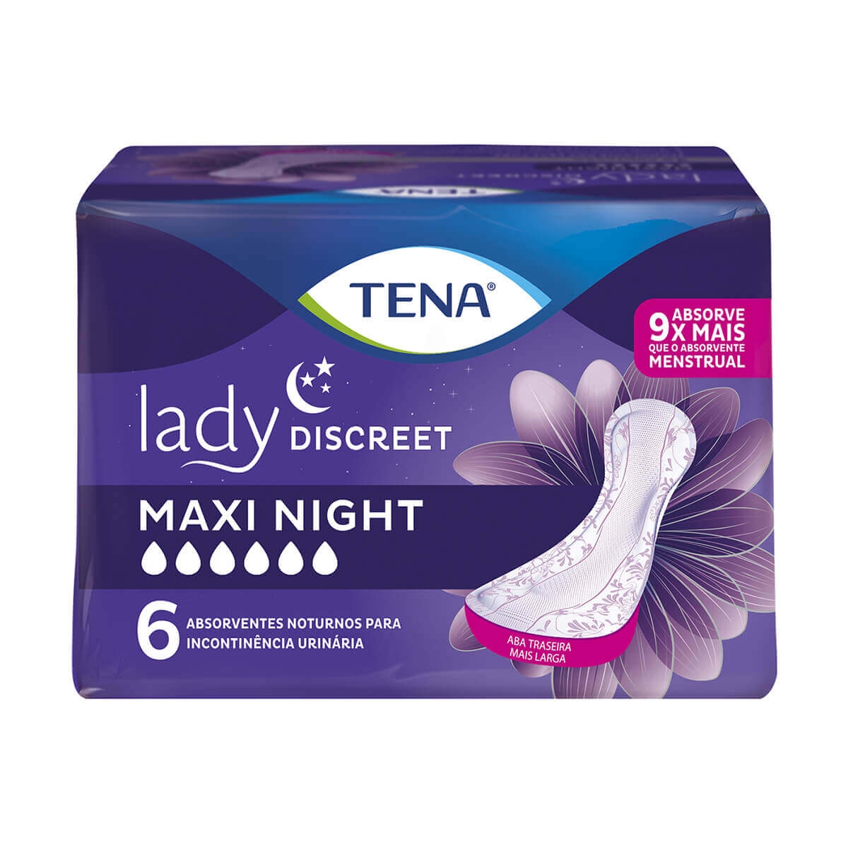 Absorvente para Incontinência Urinária Tena Lady Discreet Maxi Night 6 ...