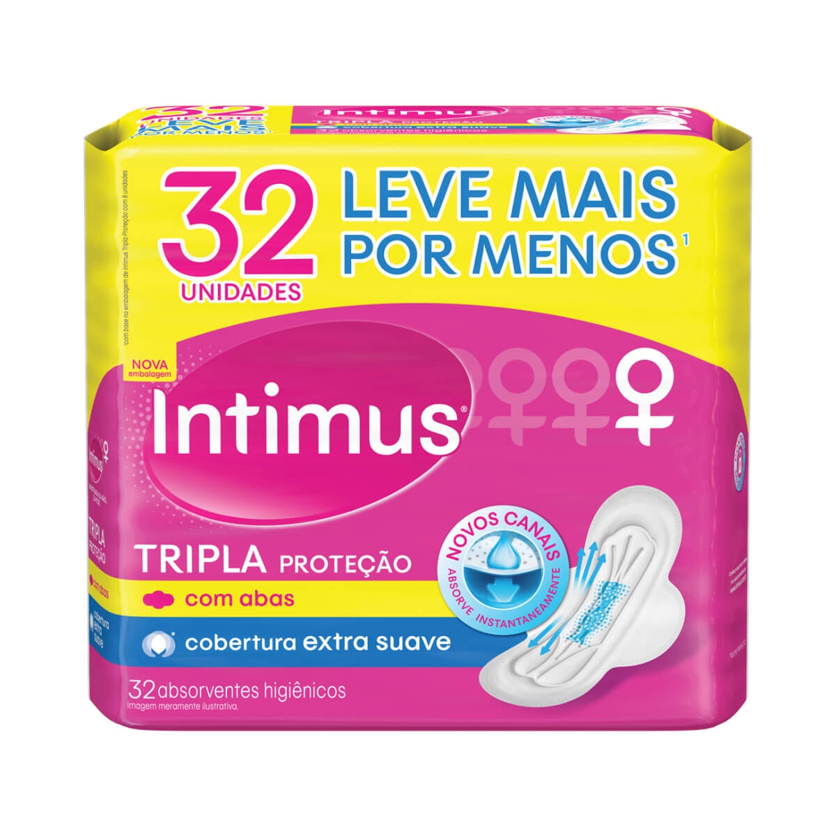 Absorvente Externo Intimus Tripla Proteção Suave com Abas 32 Unidades ...