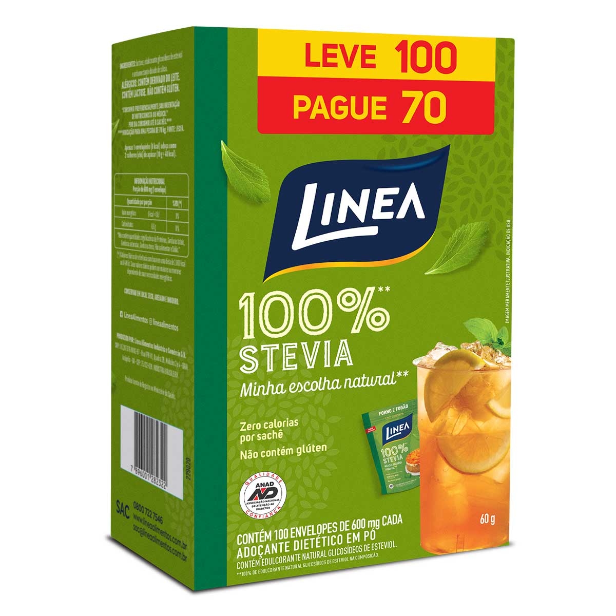 Adoçante em Pó Linea 100% Stevia Leve 100 Pague 70 com menor preço ...