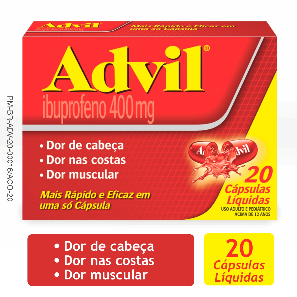 Advil 400mg com 20 Cápsulas - Preço e para que serve | Drogasil