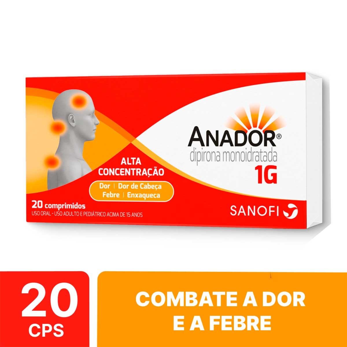 Anador 1G 20 comprimidos com menor preço | Drogasil