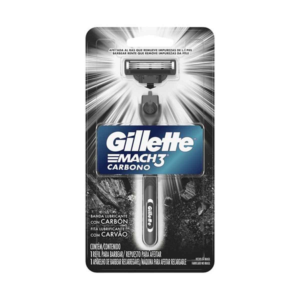 Barbeador Gillette Mach3 Carbono 1 unidade - Melhor preço online | Drogasil