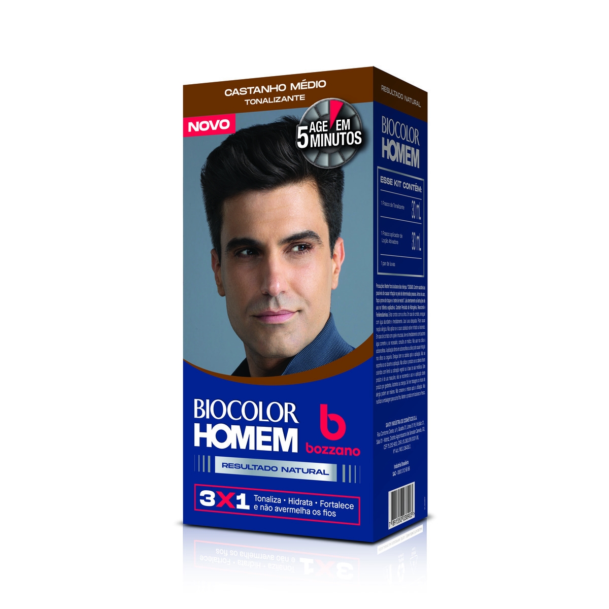 Tonalizante Biocolor Homem Bozzano Castanho Médio - em oferta | Drogasil