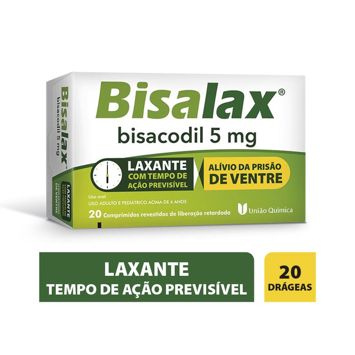 Bisalax 5mg com 20 drágeas | Drogasil