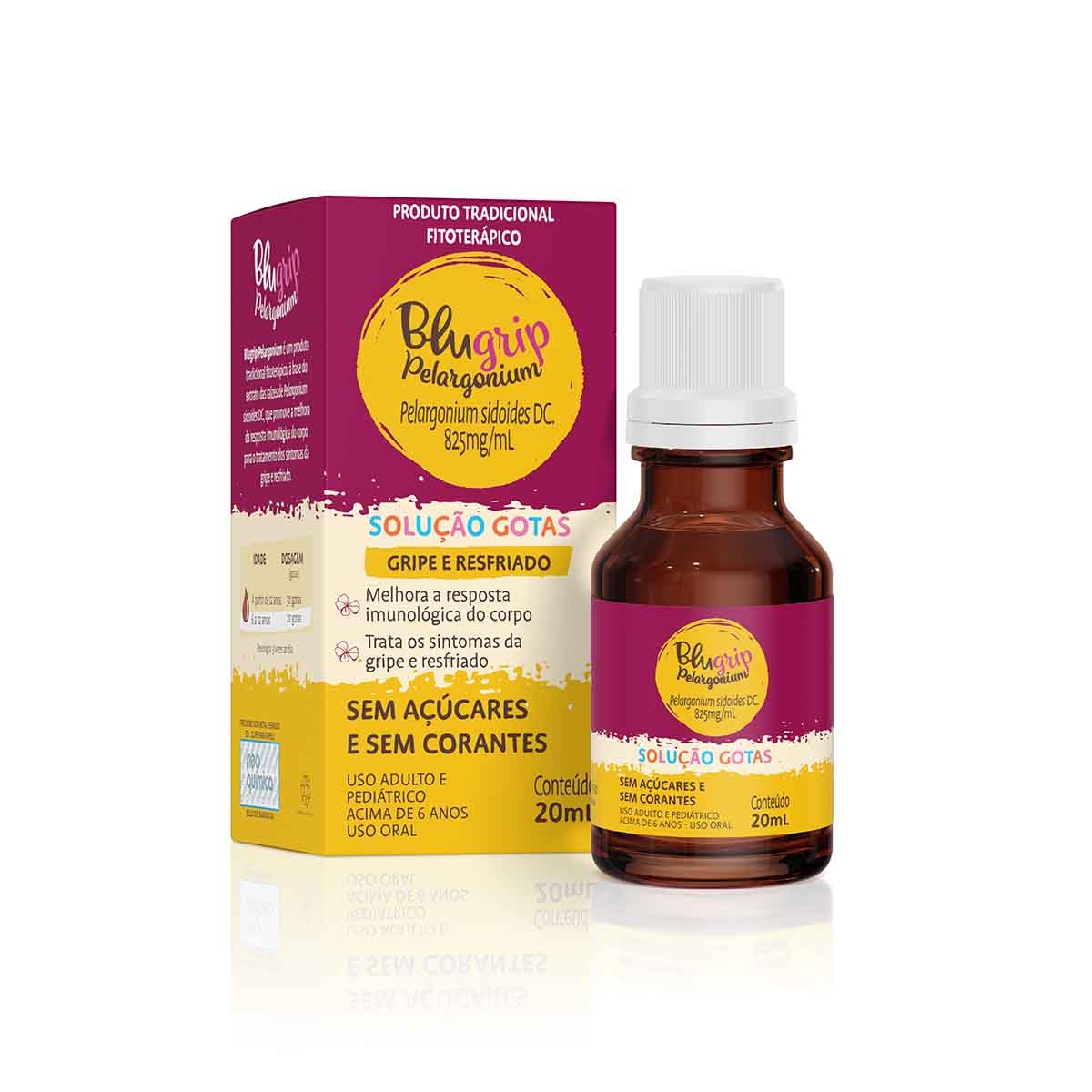 Blugrip Pelargonium Solução Gotas 20ml - Preço e para que serve? | Drogasil