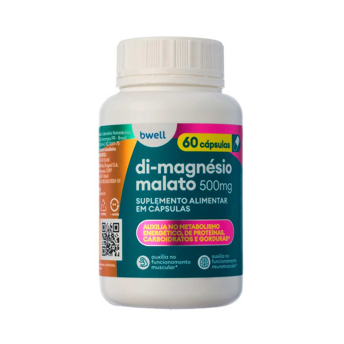 Suplemento Alimentar bwell Di-Magnésio Malato 500mg 60 cápsulas com ...
