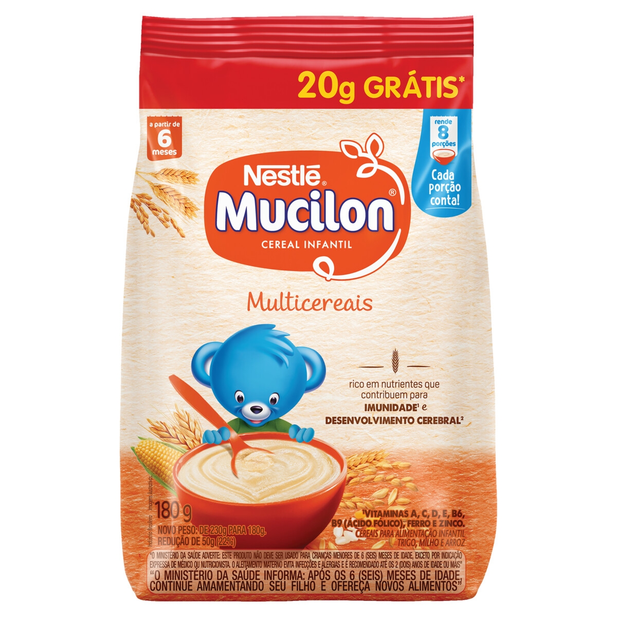 Cereal Infantil Mucilon Multicereais Aveia Leve 180g Pague 160g | Drogasil