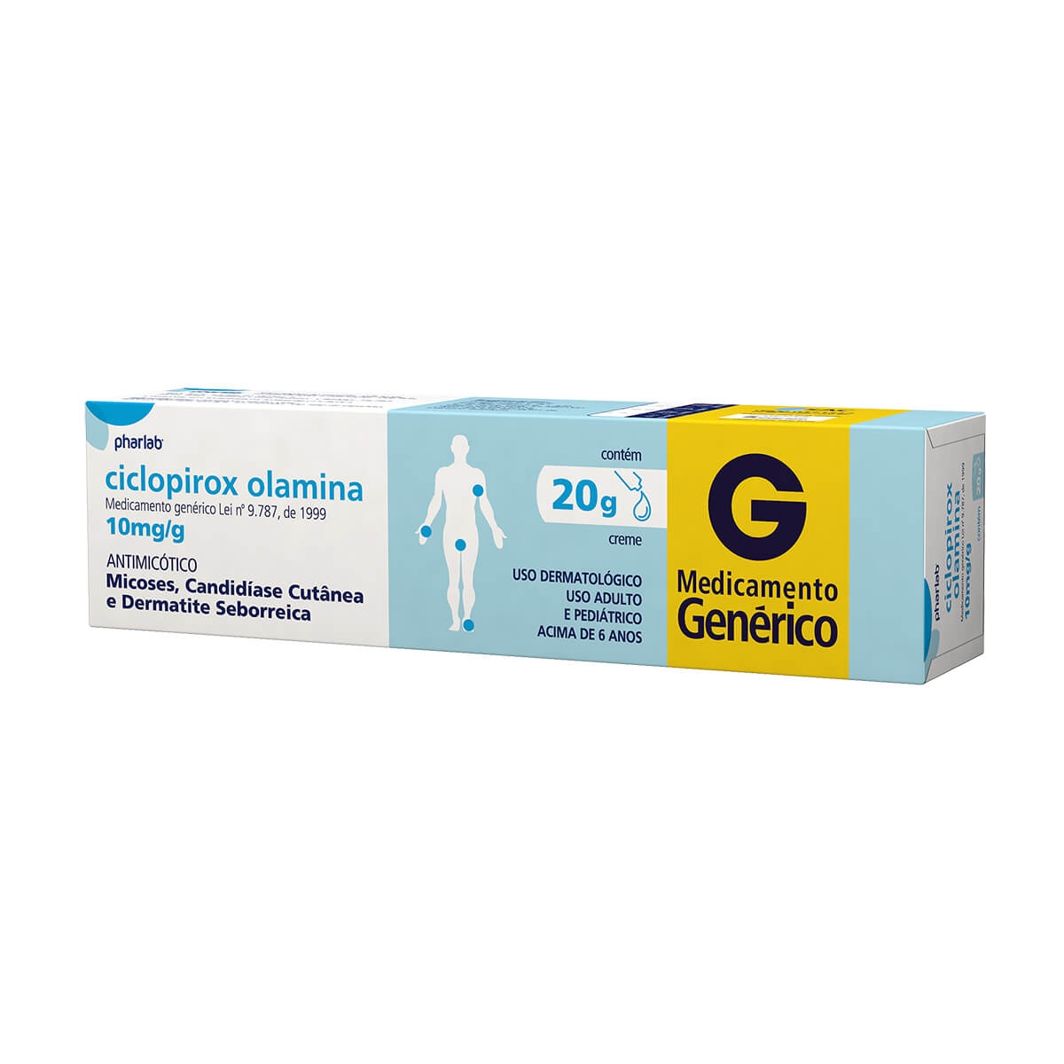 Ciclopirox Olamina 10mg/g Creme Dermatológico 20g Pharlab | Drogasil