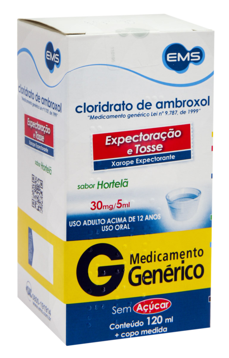 Cloridrato de Ambroxol 30mg/5ml Xarope Adulto 120ml EMS | Drogasil