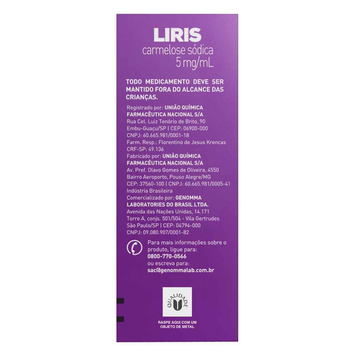 Colírio Liris 5mg/ml com 10ml - Qual o preço e para que serve | Drogasil