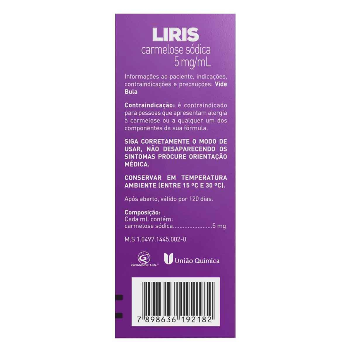 Colírio Liris 5mg/ml com 10ml - Qual o preço e para que serve | Drogasil
