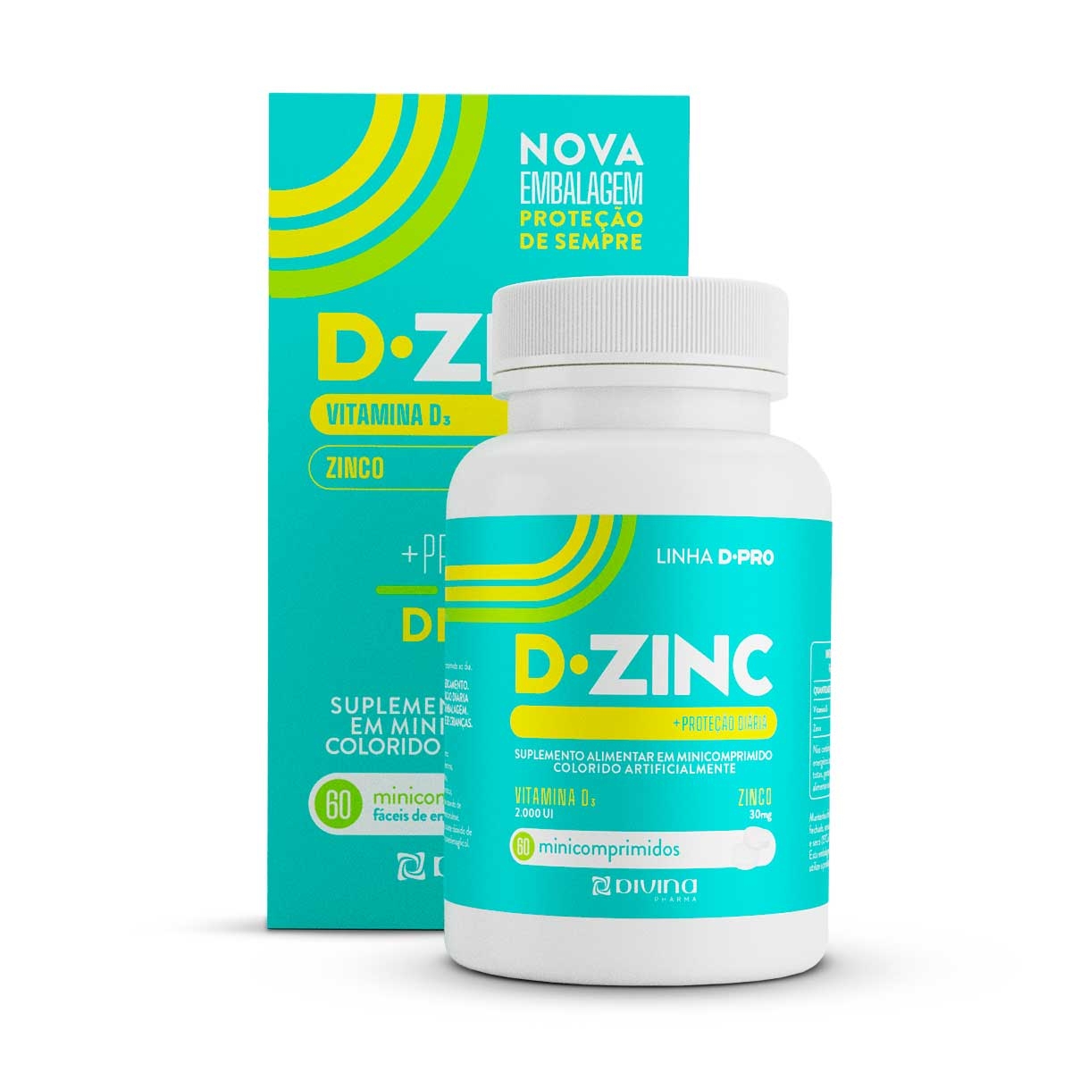 D-Zinc Vitamina D + Zinco com 60 Comprimidos | Drogasil