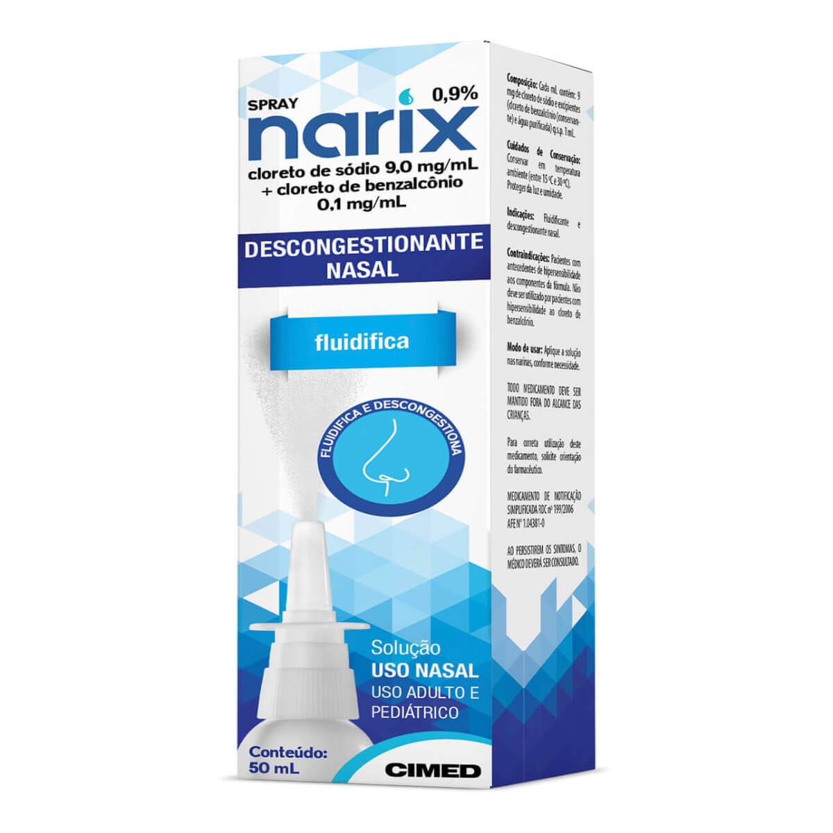 Descongestionante Nasal Narix Spray 9mg 50ml | Drogasil