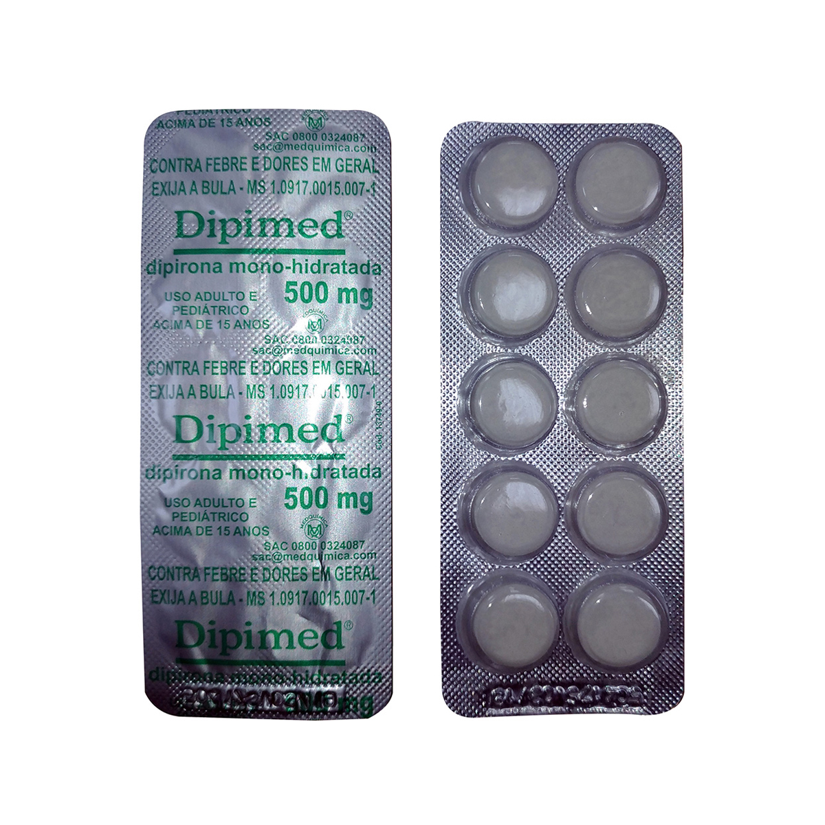 Dipimed 500mg 10 comprimidos - Qual o preço e para que serve | Drogasil