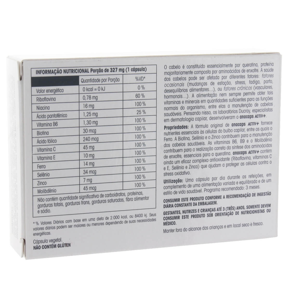 Suplemento de Vitaminas e Minerais Ducray Anacaps Activ+ | Drogasil