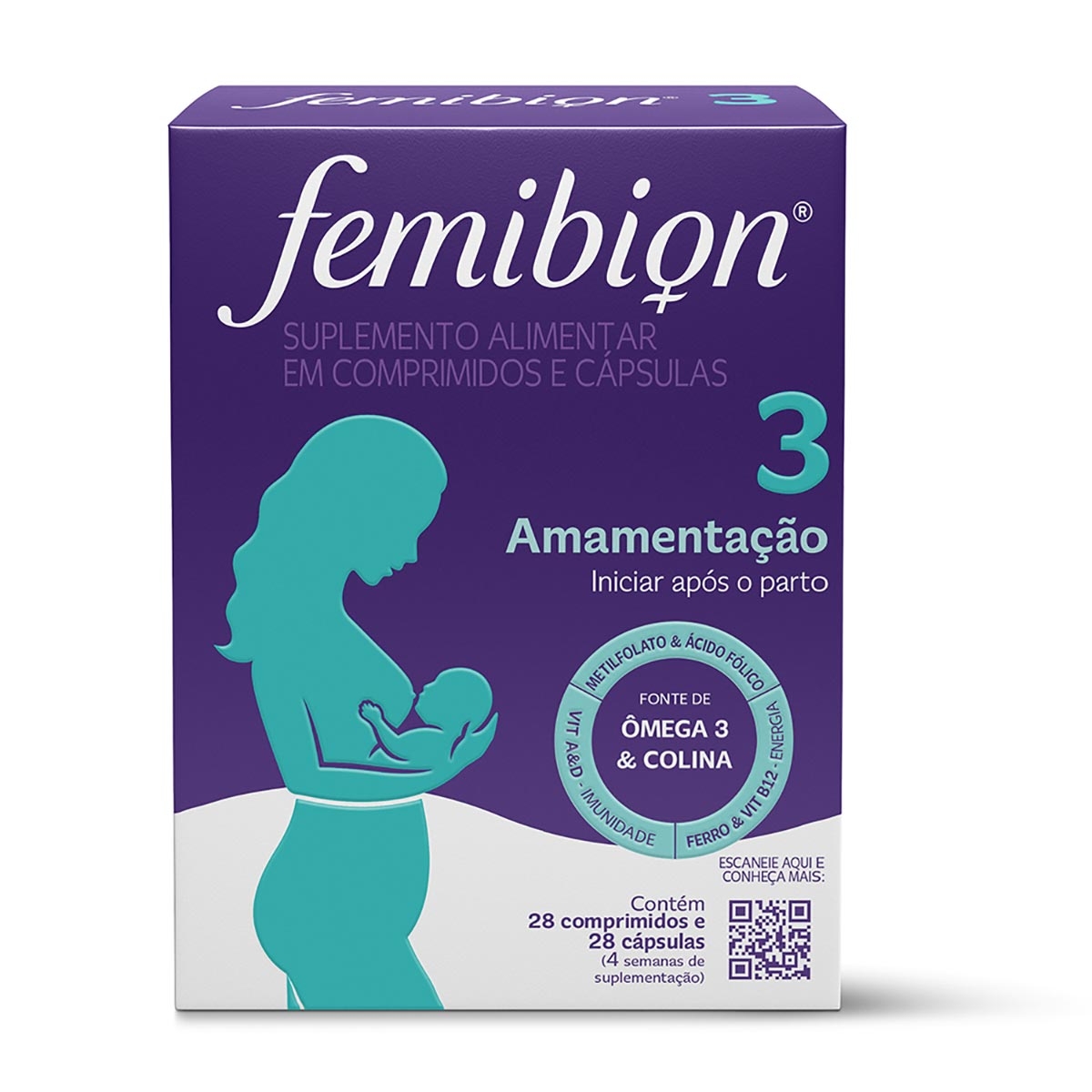 Multivitamínico Femibion 3 para Amamentação com 28 comprimidos e 28 ...