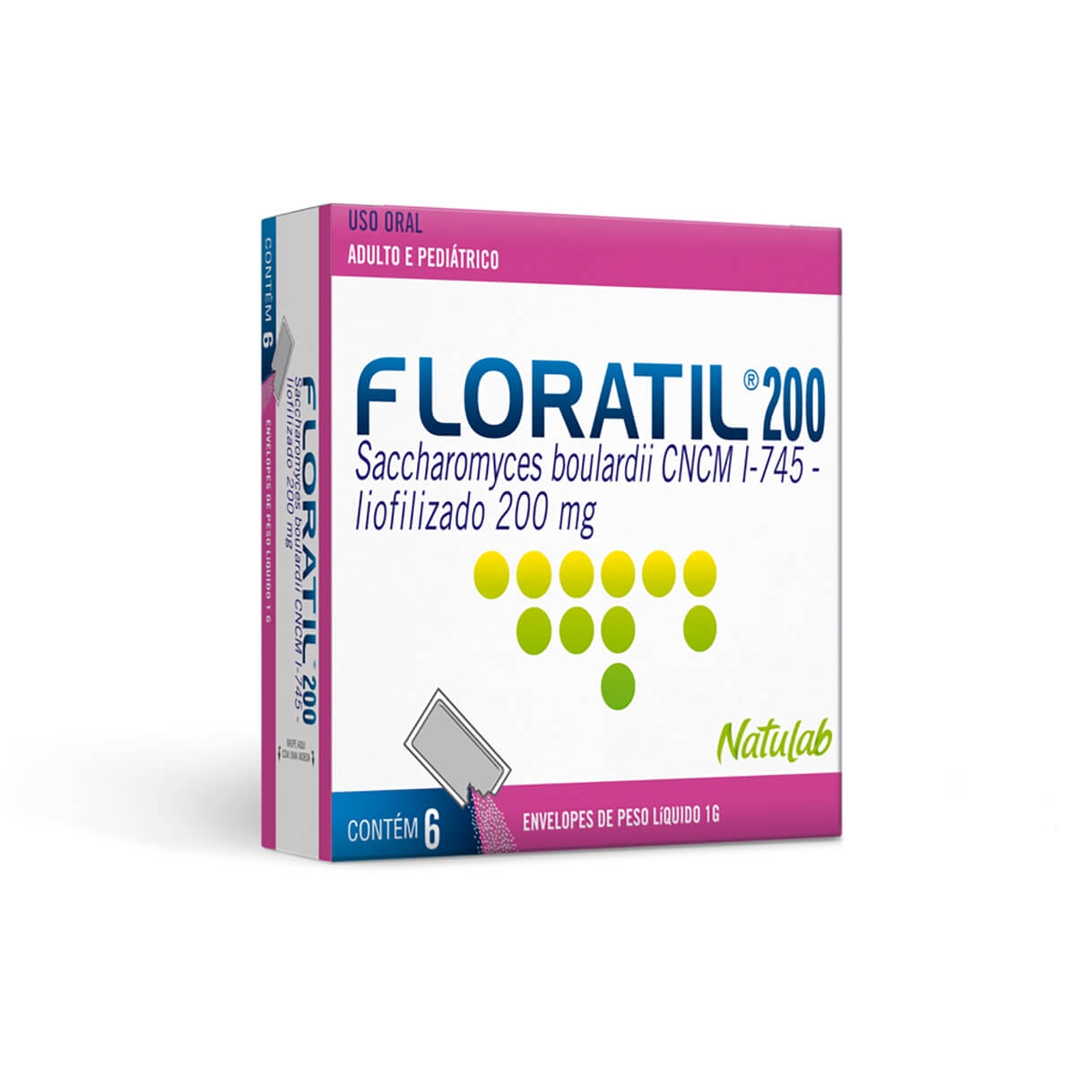 Floratil 200mg com 6 Envelopes de 1g cada | Drogasil