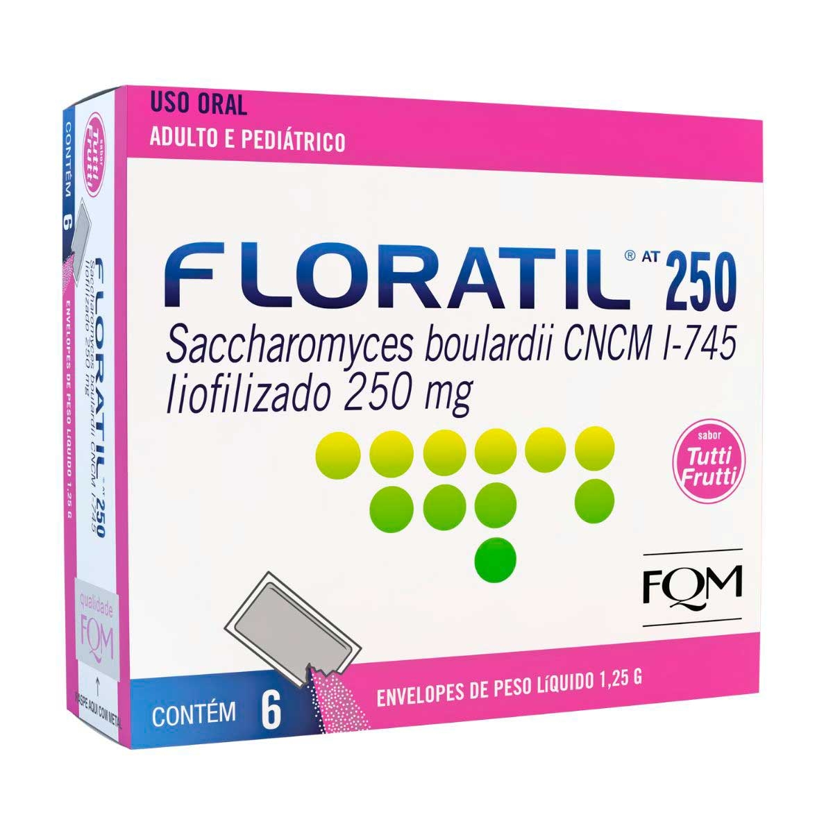 Probiótico Floratil AT 250mg em Pó 6 envelopes | Drogasil