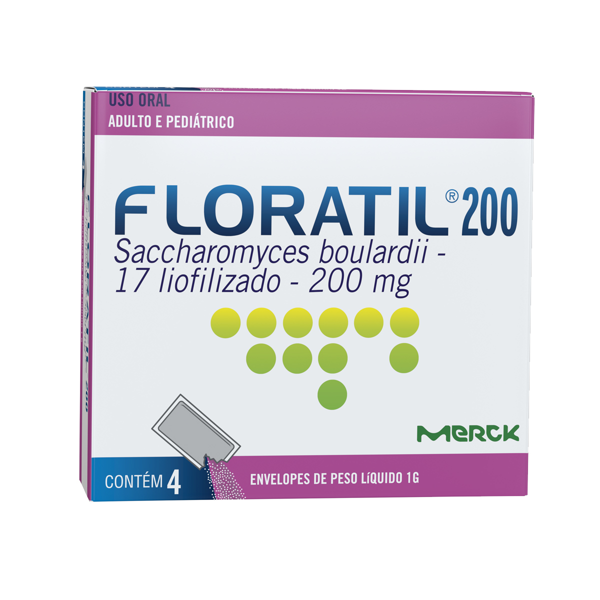 Floratil 200mg 4 Envelopes Merck | Drogasil