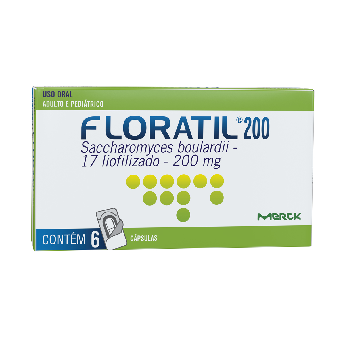 Floratil 200mg 6 Cápsulas Merck | Drogasil