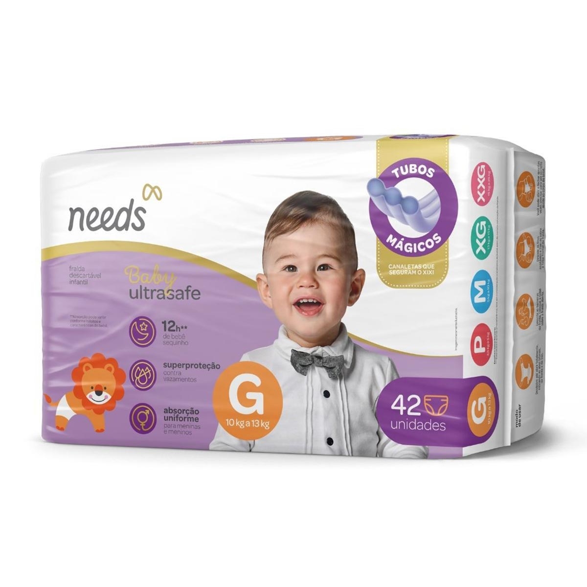 Fralda Descartável Needs Baby Ultrasafe Tamanho G com 42 Unidades ...