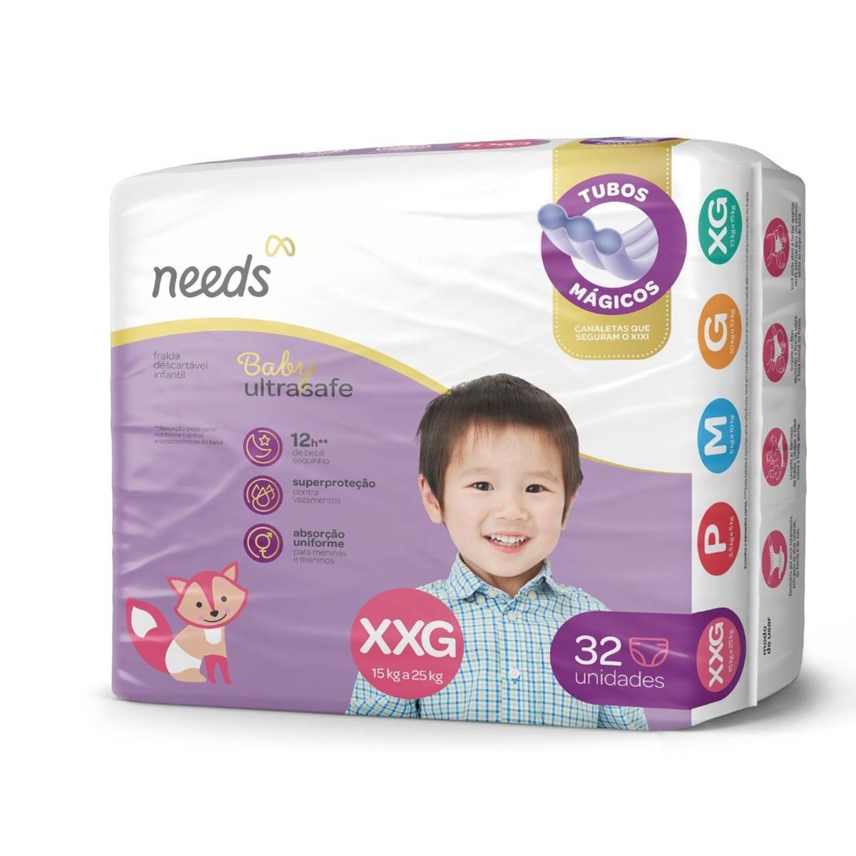 Fralda Descartável Needs Baby Ultrasafe Tamanho XXG com 32 Unidades ...