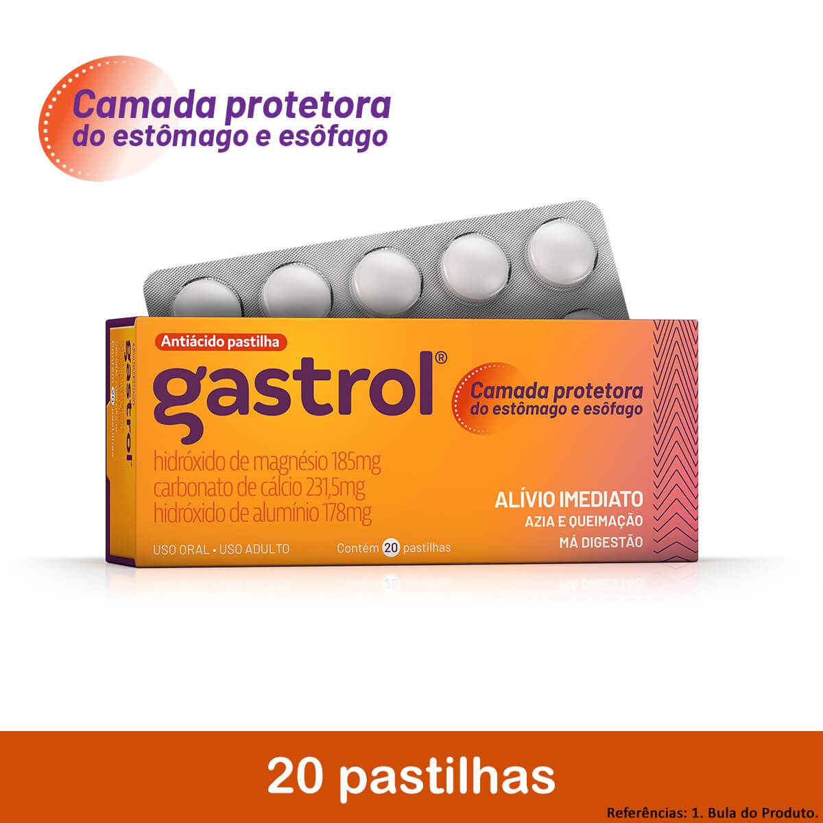 Gastrol 20 pastilhas mastigáveis - Qual o preço e para que serve | Drogasil