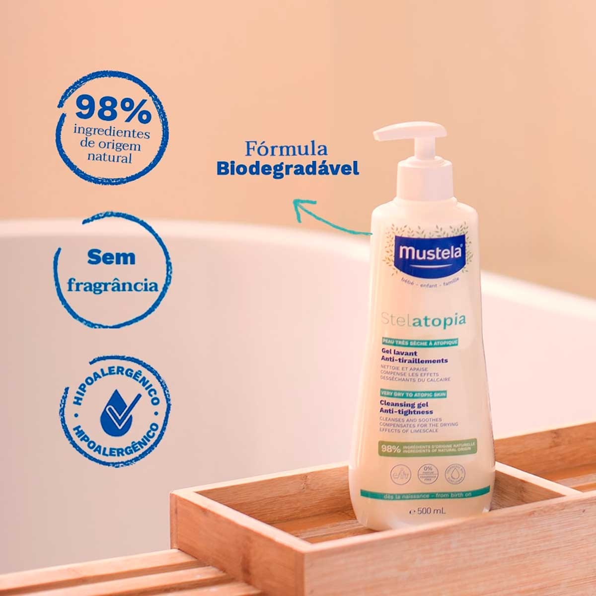 Gel Lavante Stelatopia Mustela 500ml - Melhor preço hoje! | Drogasil