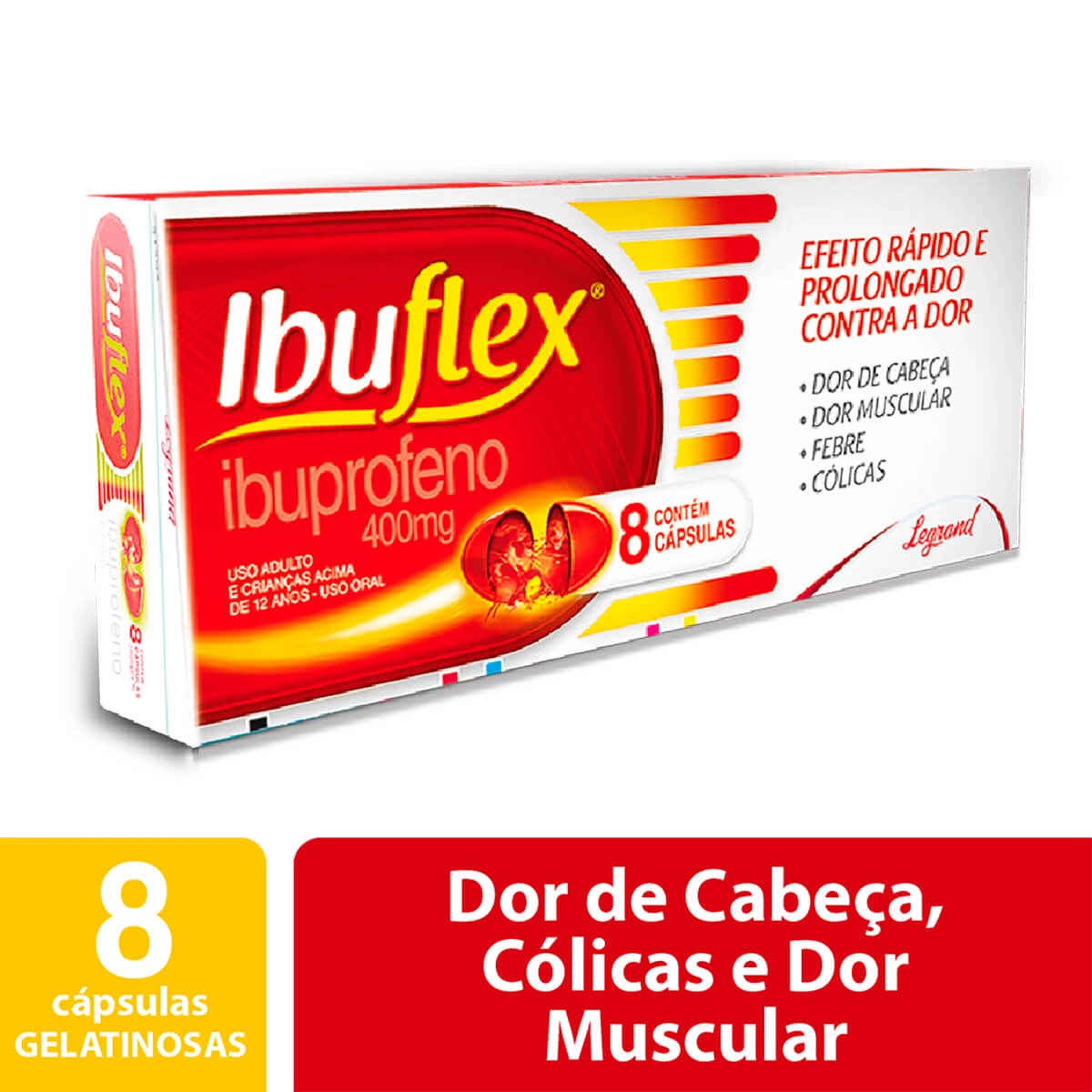 Ibuflex com 8 Cápsulas | Drogasil