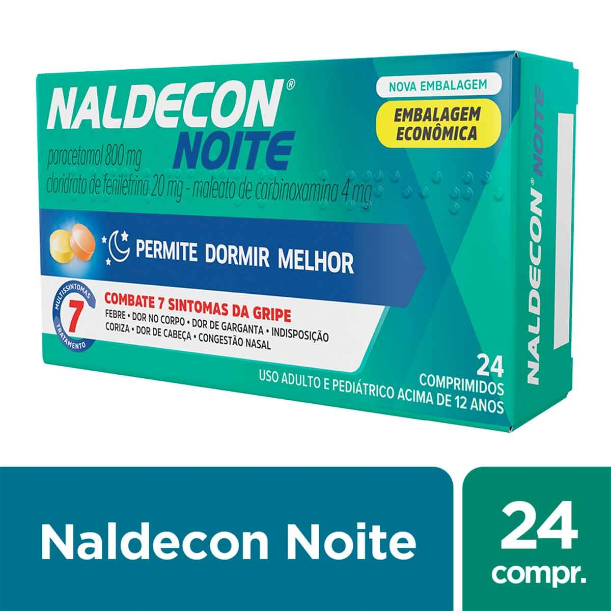 Naldecon Noite com 24 comprimidos: Preço e para que serve | Drogasil