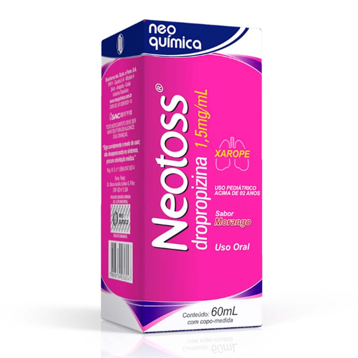 Neotoss Dropropizina 1,5mg/ml Xarope Pediátrico 60ml com menor preço ...