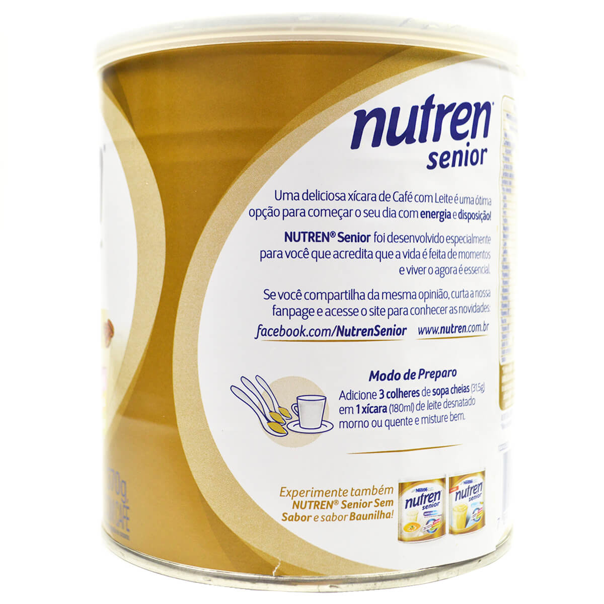 Nestlé Nutren Senior Suplemento Alimentar Sabor Café com Leite 370g ...