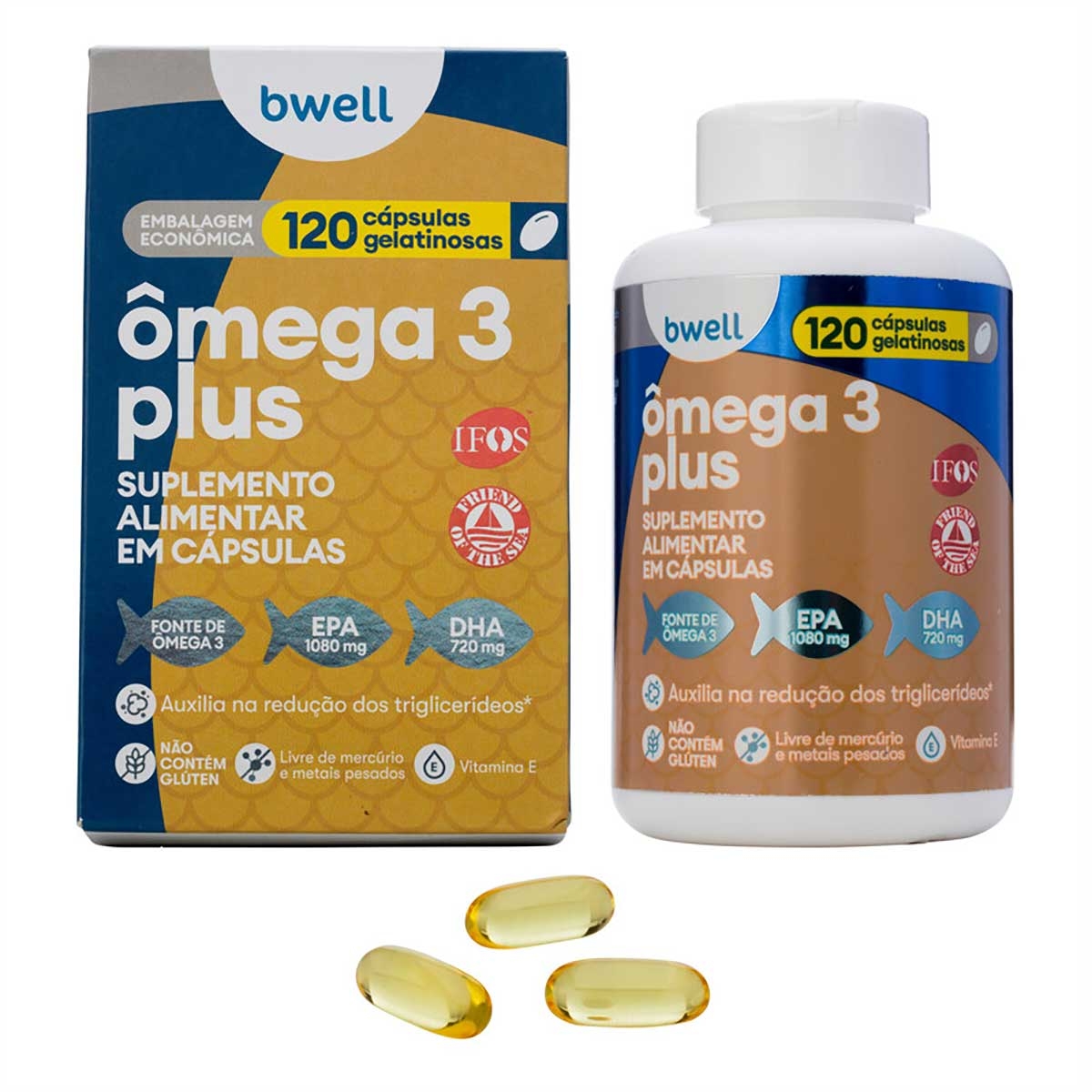 Suplemento Alimentar Ômega 3 Plus BWell 120 cápsulas - preço | Drogasil