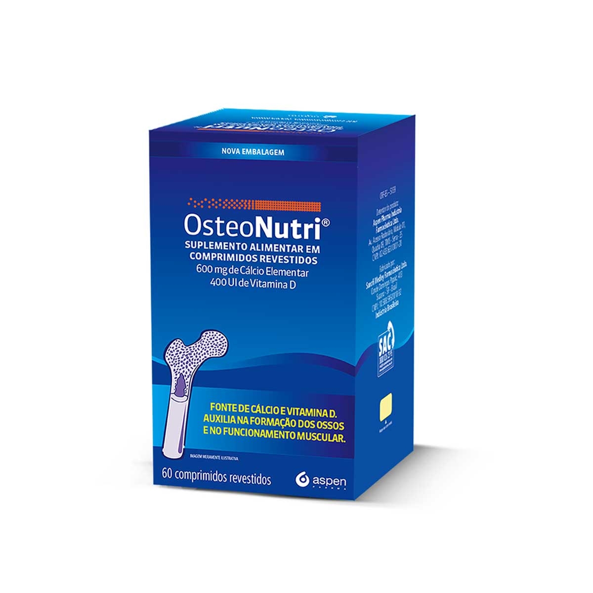Osteonutri Cálcio 600mg + Vitamina D 60 comp: Para que serve | Drogasil