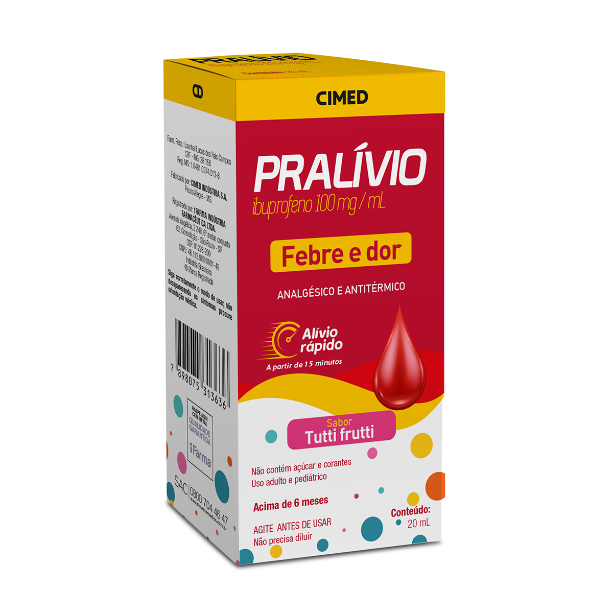 Pralivio 100 mg/ml Suspensão Oral 20ml: preço e para que serve | Drogasil