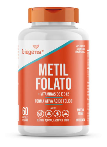 Metilfolato L Metil Folato Ácido Fólico 60 Capsulas Biogens - Neutro ...
