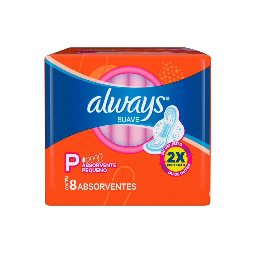 ABSORVENTE ALWAYS SUPER PROTEçãO SUAVE COM ABAS 8 UNIDADES | Drogasil