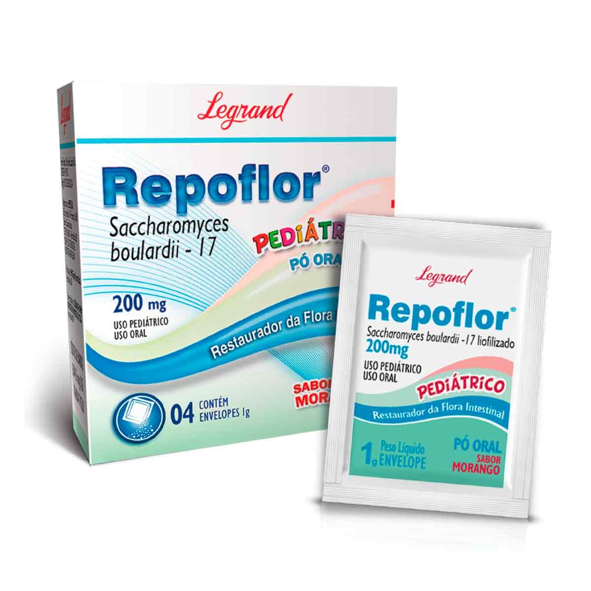 Repoflor Pediátrico 200mg com 4 Envelopes | Drogasil
