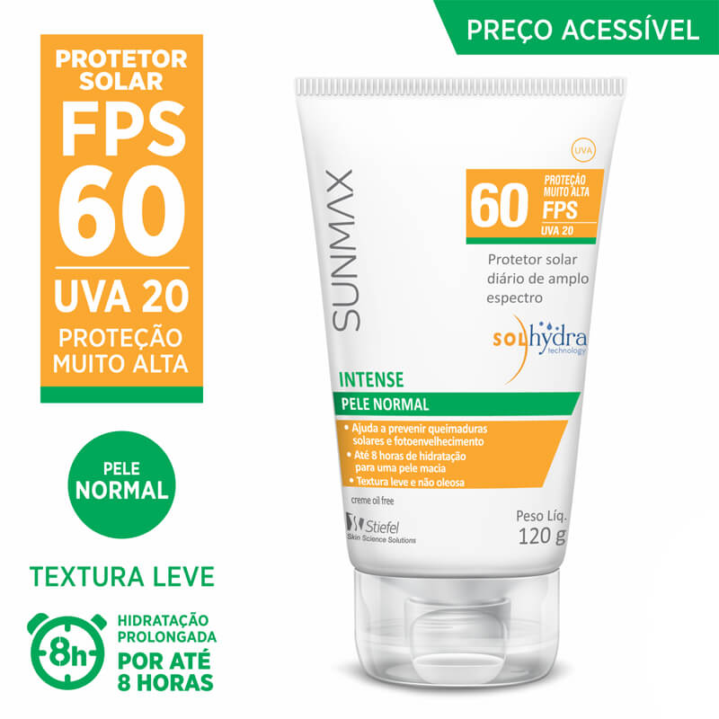Protetor Solar Sunmax Intense FPS60 120g | Drogasil