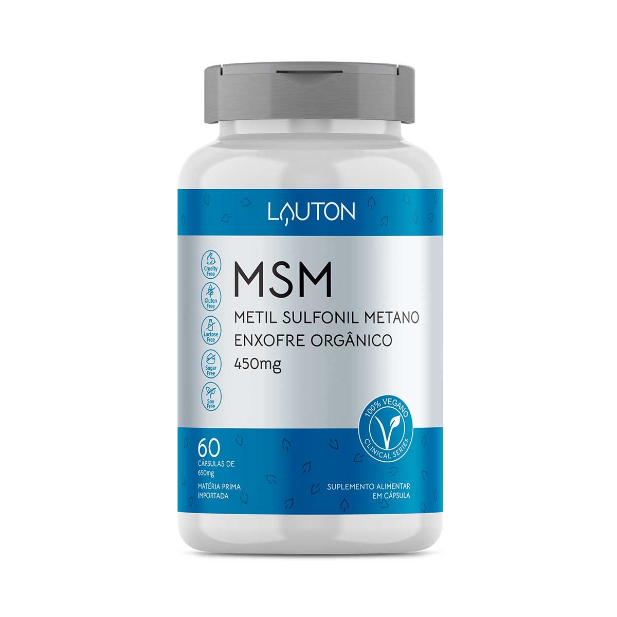 Suplemento Alimentar MSM Metil Sulfonil Metano Lauton 60 Cápsulas ...