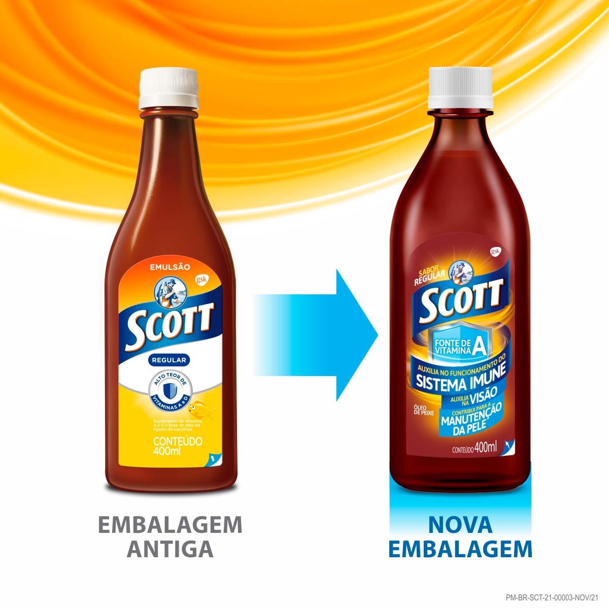 Suplemento de Vitaminas A e D Emulsão Scott Tradicional com 400ml ...