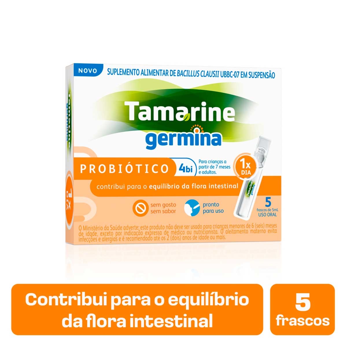 Probiótico Tamarine Germina 5 frascos - preço e para que serve | Drogasil
