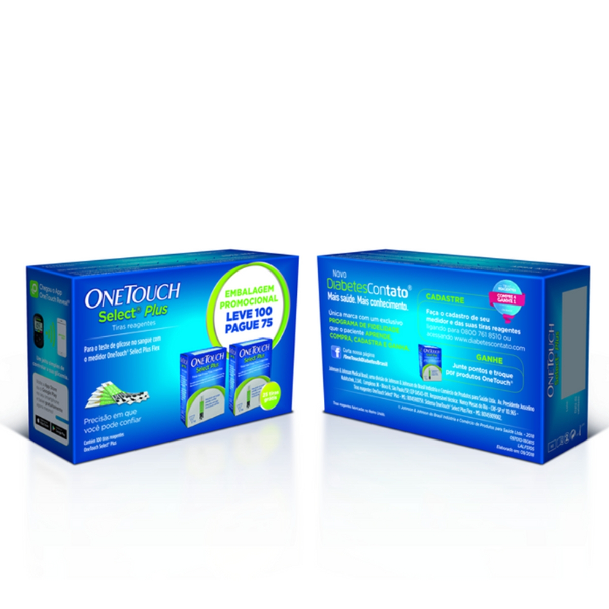 Tira para controle de glicemia One Touch Select Plus 100 un: preço ...